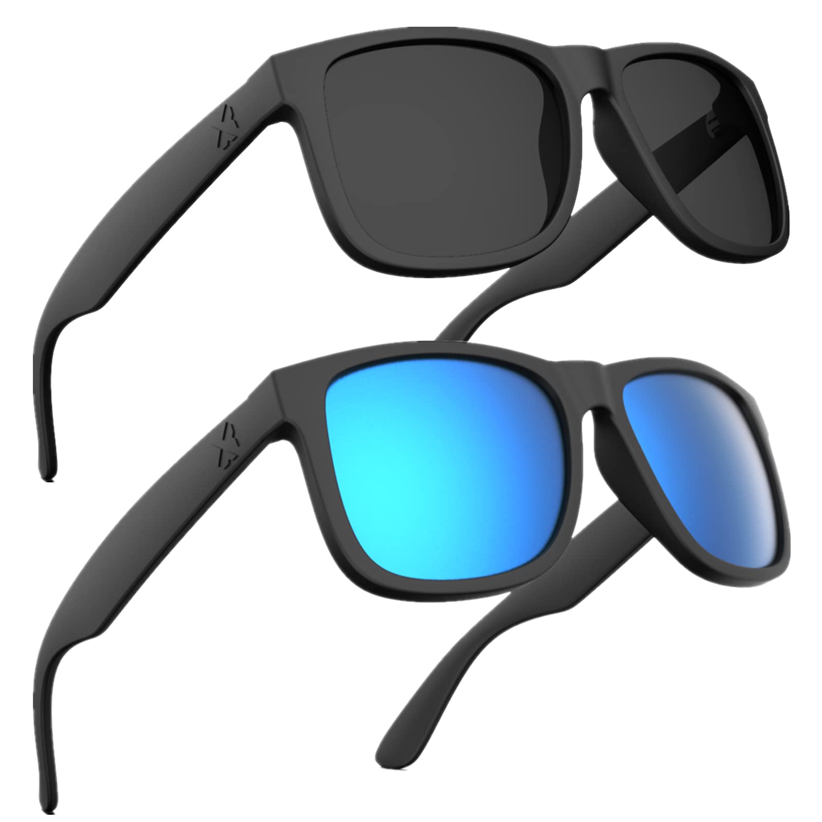 MAXJULI XXL Polarized BigSunglasses for Men and Women,UV400 Protection Rectangular Sun Glasses,Ideal for Driving Cycling and Running 8806(Grey+Blue)