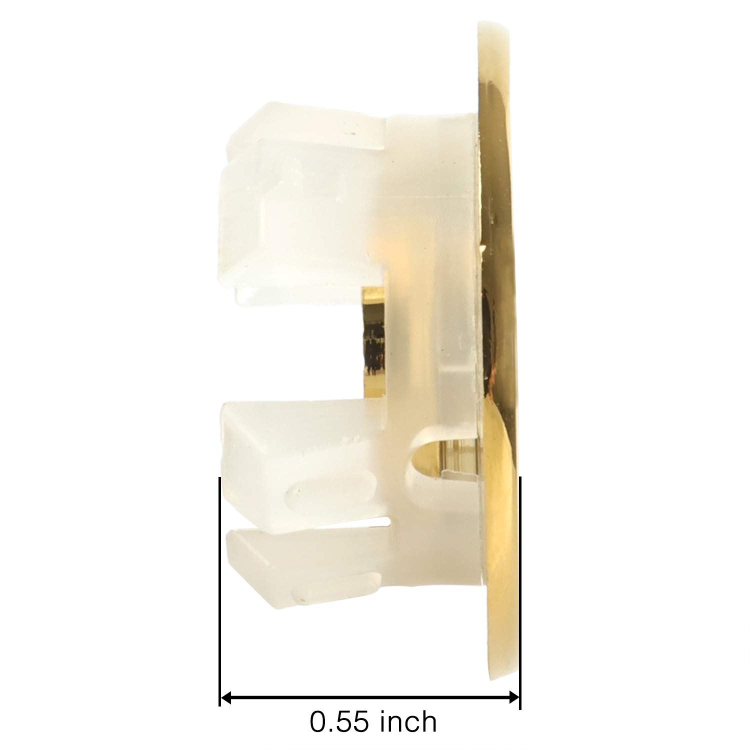 LQS Basin and Sink Trim Overflow Cover for Kitchen, Bathroom and Vanity Sink, Solid Brass Insert in Hole Round Caps, Colour Gold