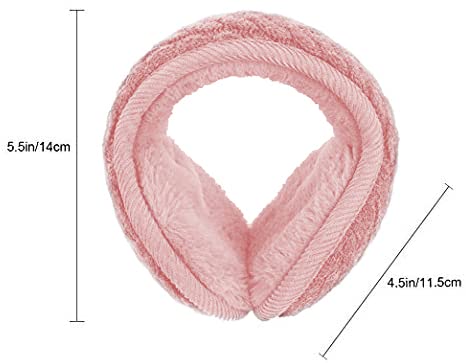 KOLODOGO Warm Earmuffs - Unisex Foldable Knit Ear Warmers Cashmere Plush-lined Earmuffs Winter Ear Muffs for Men & Women