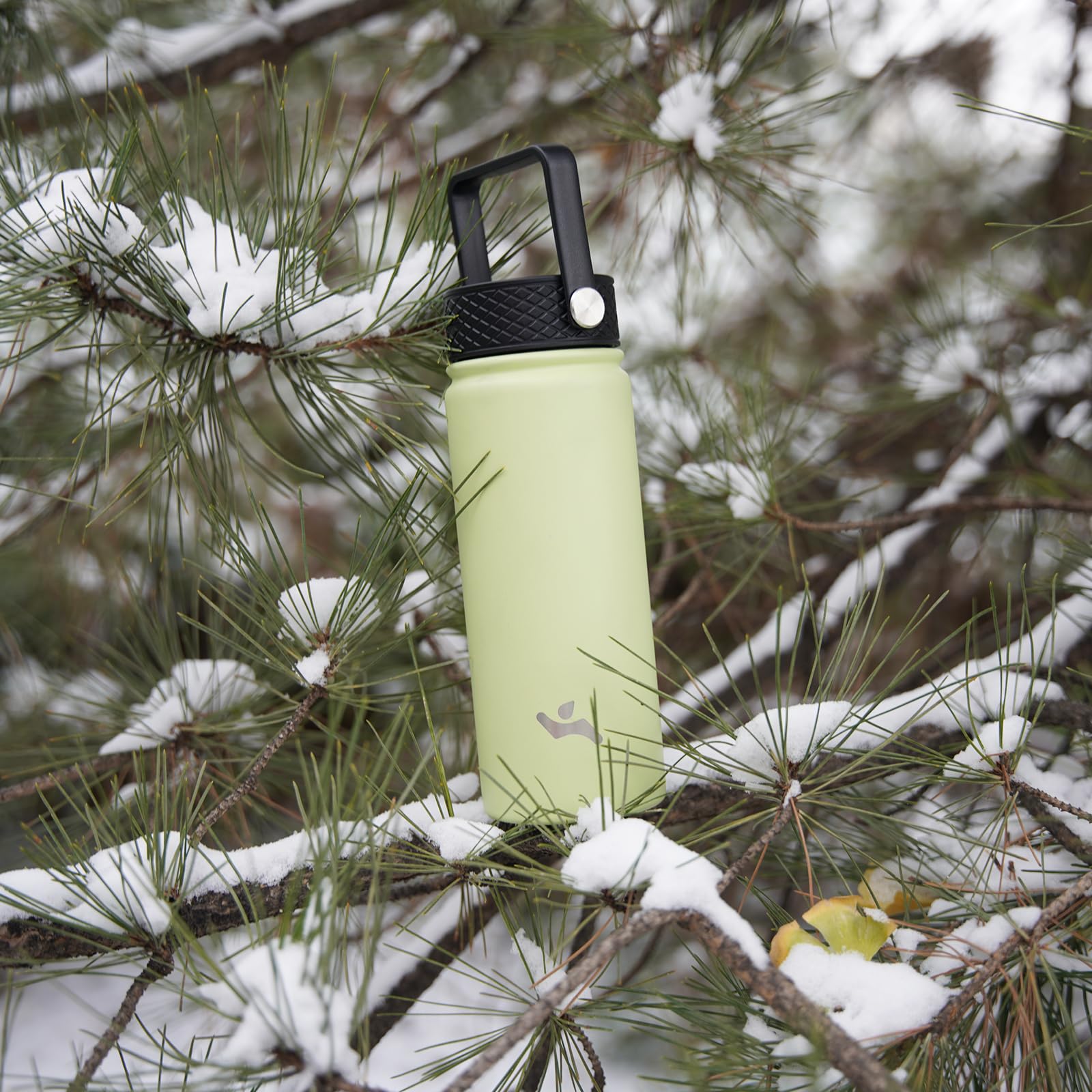 Konokyo Insulated Water Bottle with Straw,32oz 3 Lids Metal Bottles Stainless Steel Water Flask,Macaron Green