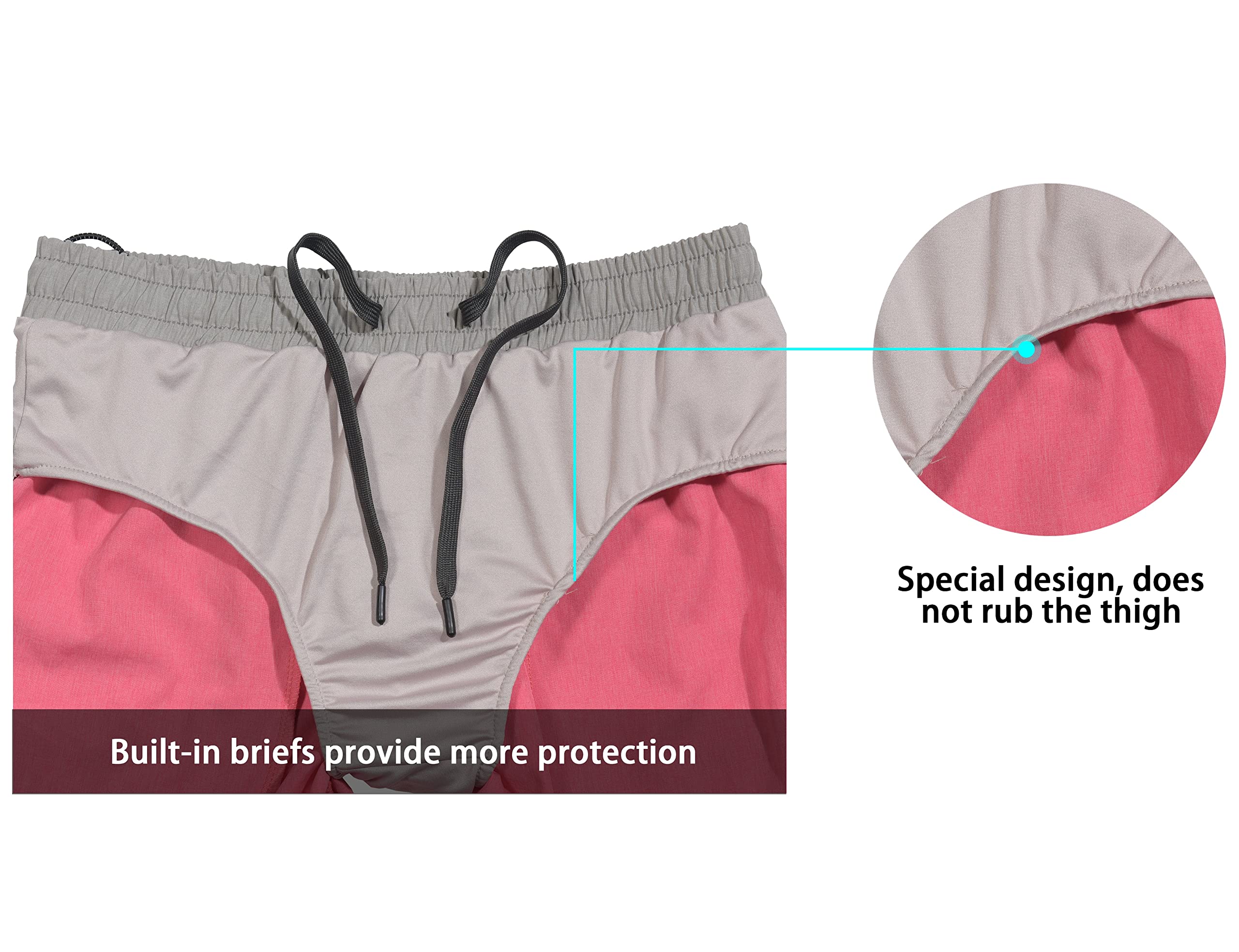 Little Donkey Andy Women's 7 Inches Quick Dry Golf Shorts Stretch Athletic Shorts with Liner, Laser-Cutting Pockets Pink Heather S