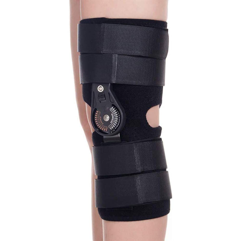 JJZXPJ Hinged ROM Elbow Brace，Knee Immobilizer Adjustable Breathable Leg Stabilizer for Left Leg and Right Leg for Arthritis, Joint Pain, Tendon, Ligament Strains, ACL, Injury Recovery (Size : L)