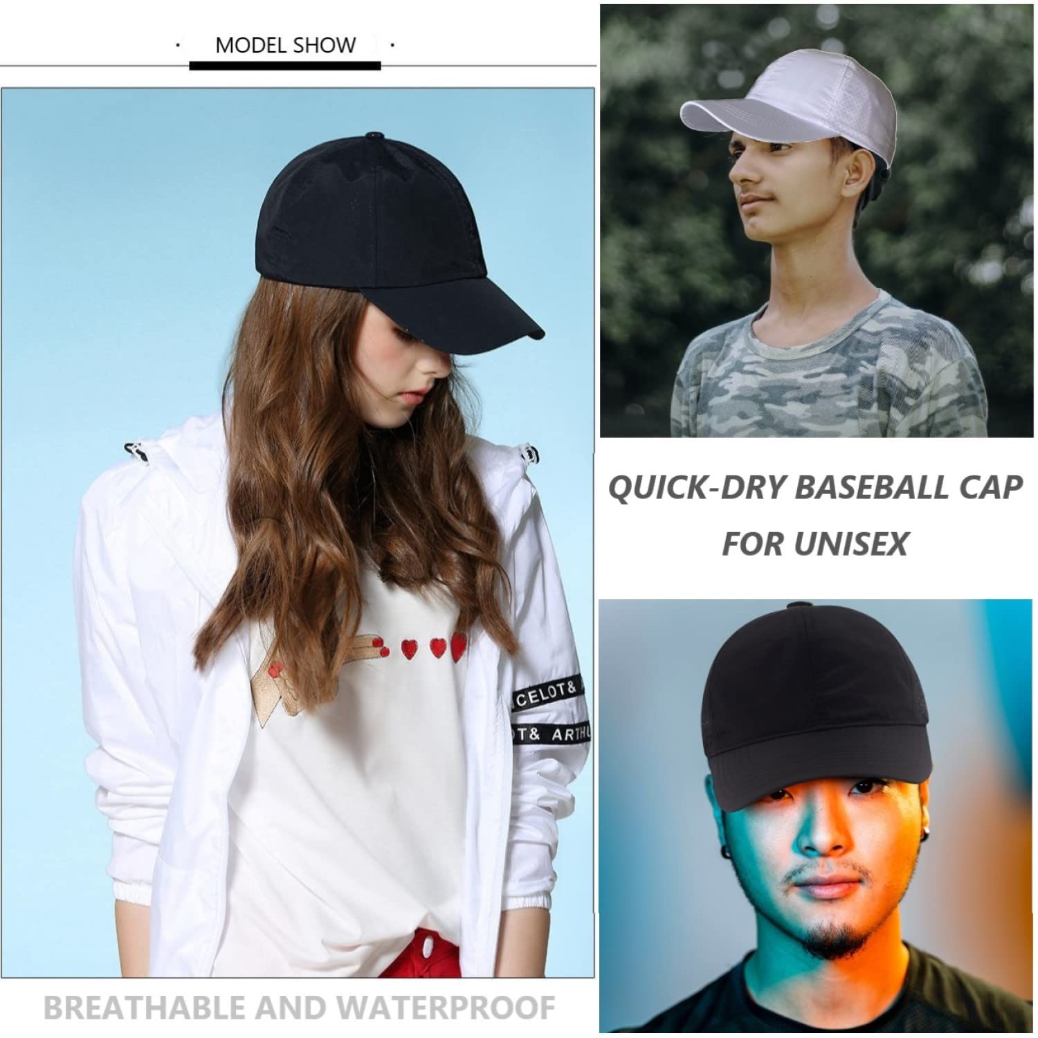 LITSSIN Workout Hats for Men Women 2 Packs, Quick Dry Fit Hat Athletic Mesh Running Hat for Hiking Fishing |UPF 50+