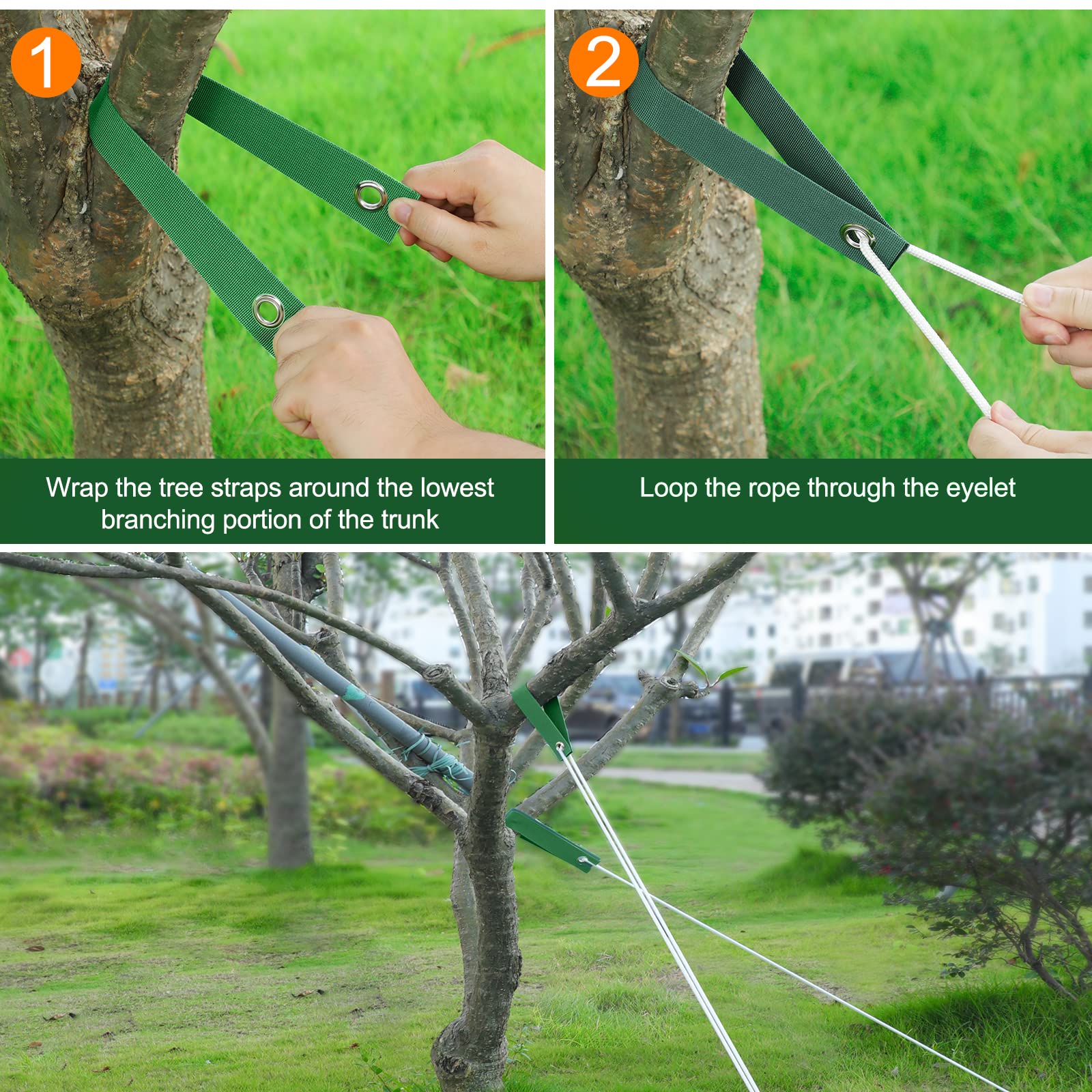 Jevrench 12 PCS Tree Straps for Staking, Tree Support Straps for Guying Staking Newly Planted Sapling Straight and Hurricane Protection, Heavy Duty Tree Stake Straps for Straightening