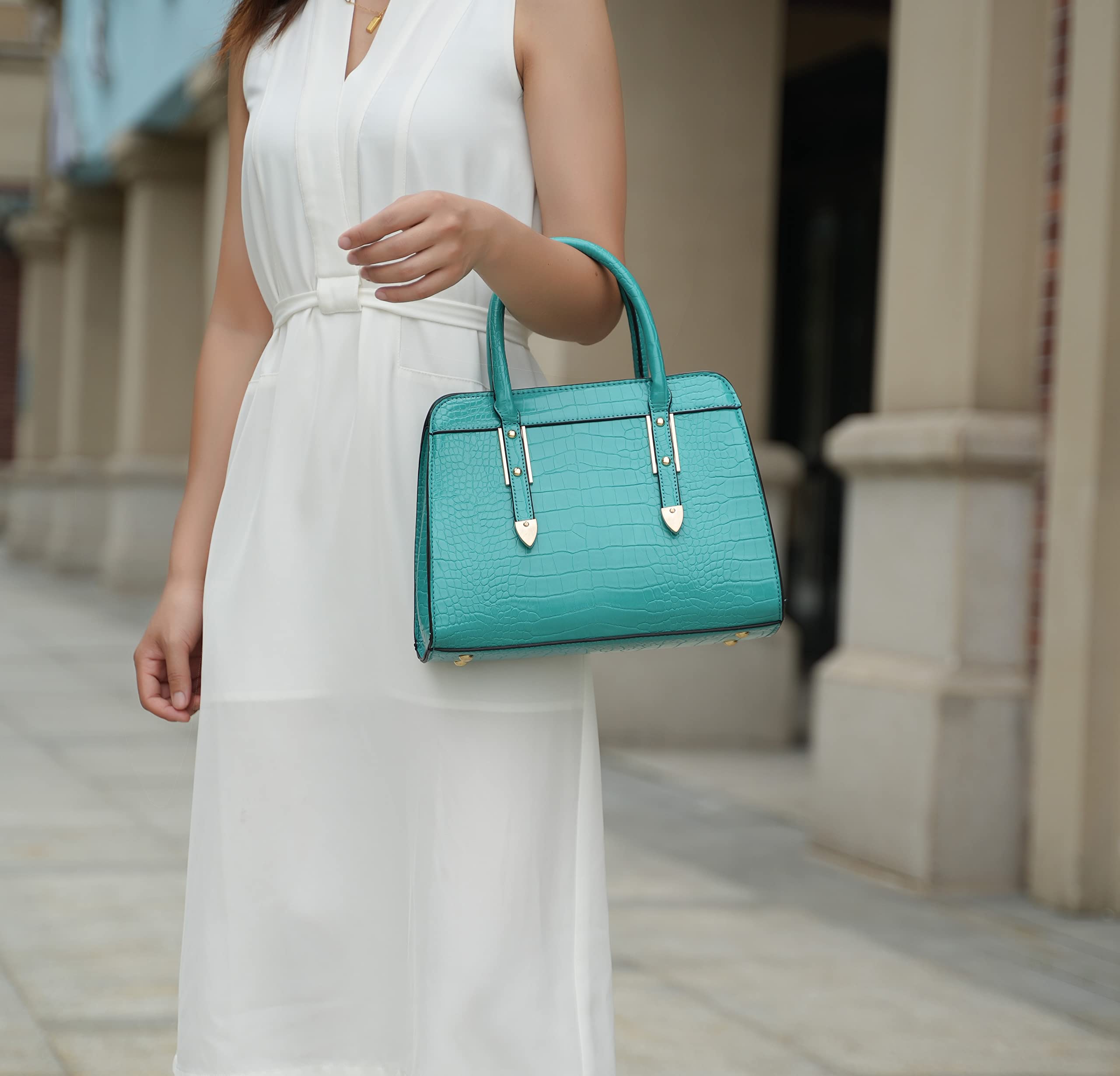 MKF Collection Satchel Bag for Women’s, Vegan Leather Crossbody Top-Handle Handbag Purse