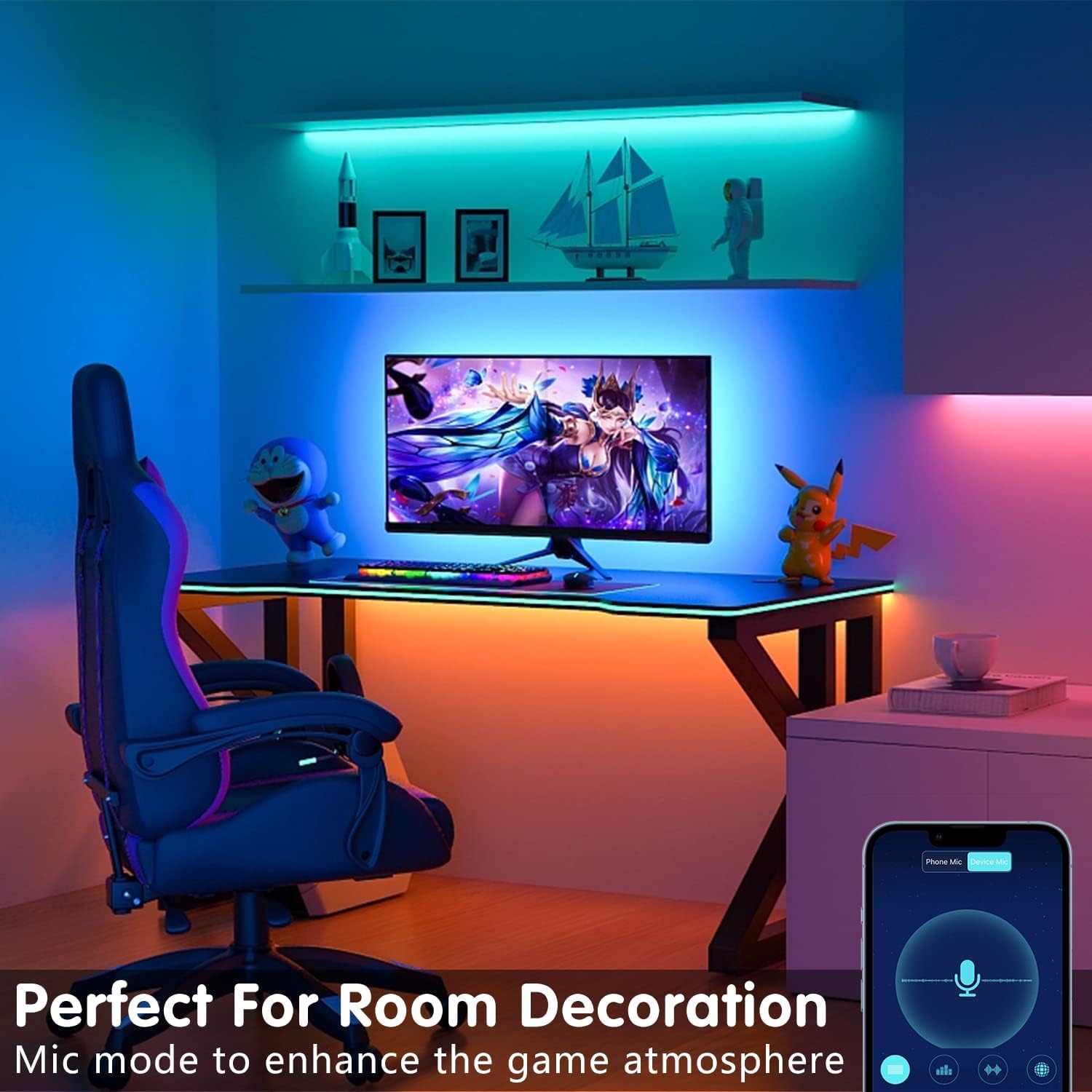 LED Strip Lights, Tenmiro Led Music Sync Color Changing Light with 40keys Music Remote Controller, Led Lights for Room, Bedroom, TV, Party