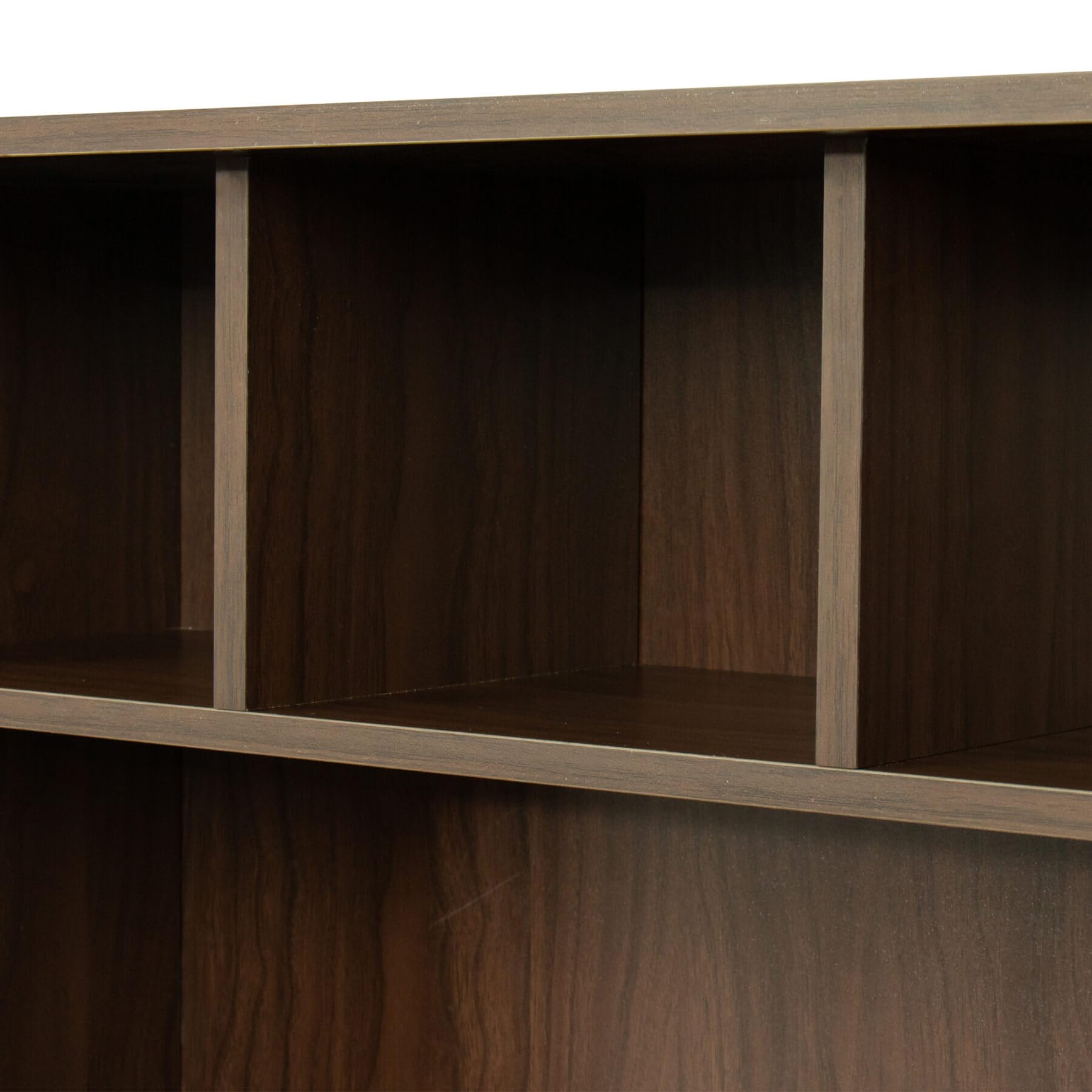 JINS&VICO Computer Desk with Drawers Bookshelf and Keyboard Tray,Wood Executive Desk with Hutch,Teens Student Desk, Modern Style Writing Laptop Home Office Desk,Computer Desk with Walnut Finish