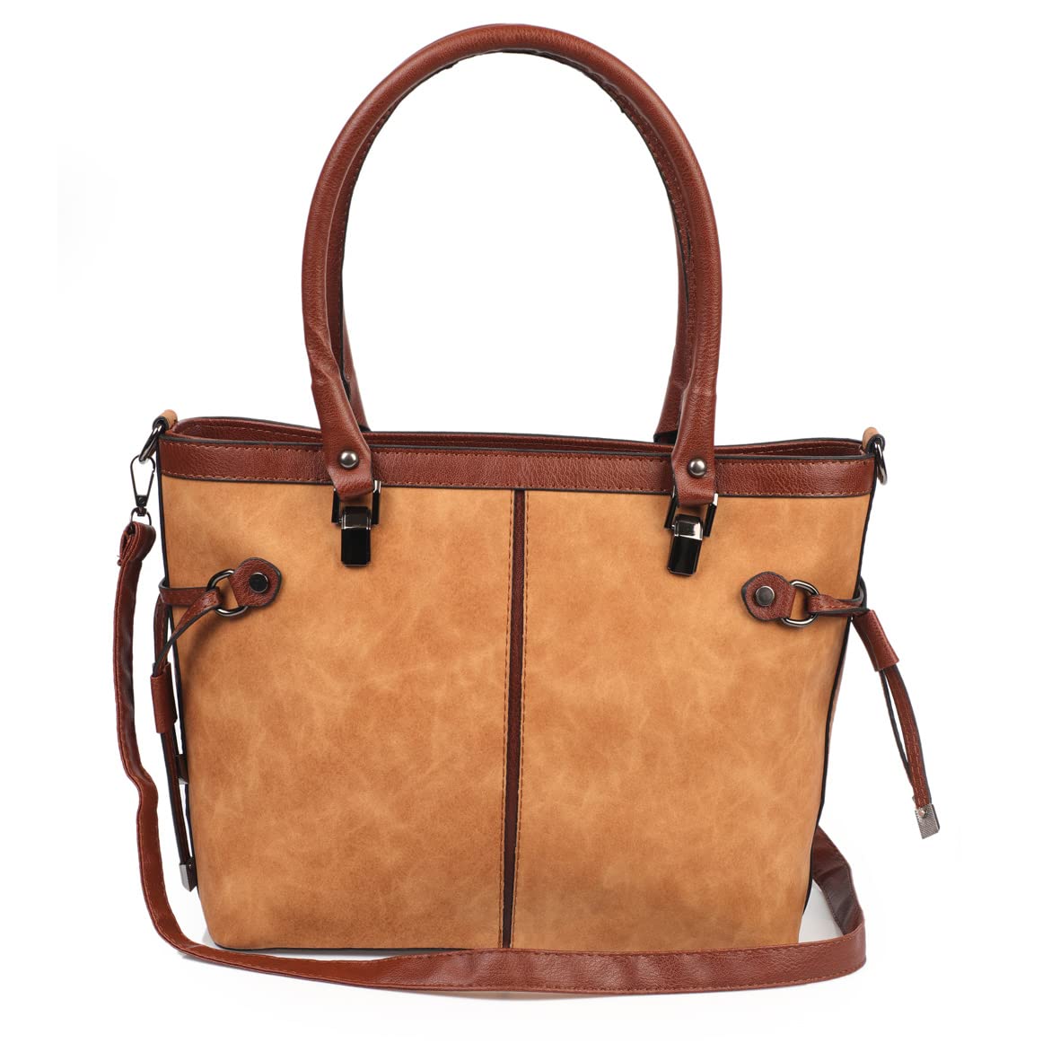 MiEL Luxury Quality Handbags Faux Leather Fashionable Versatile Stylish Practical Elegant Trendy (Brown)