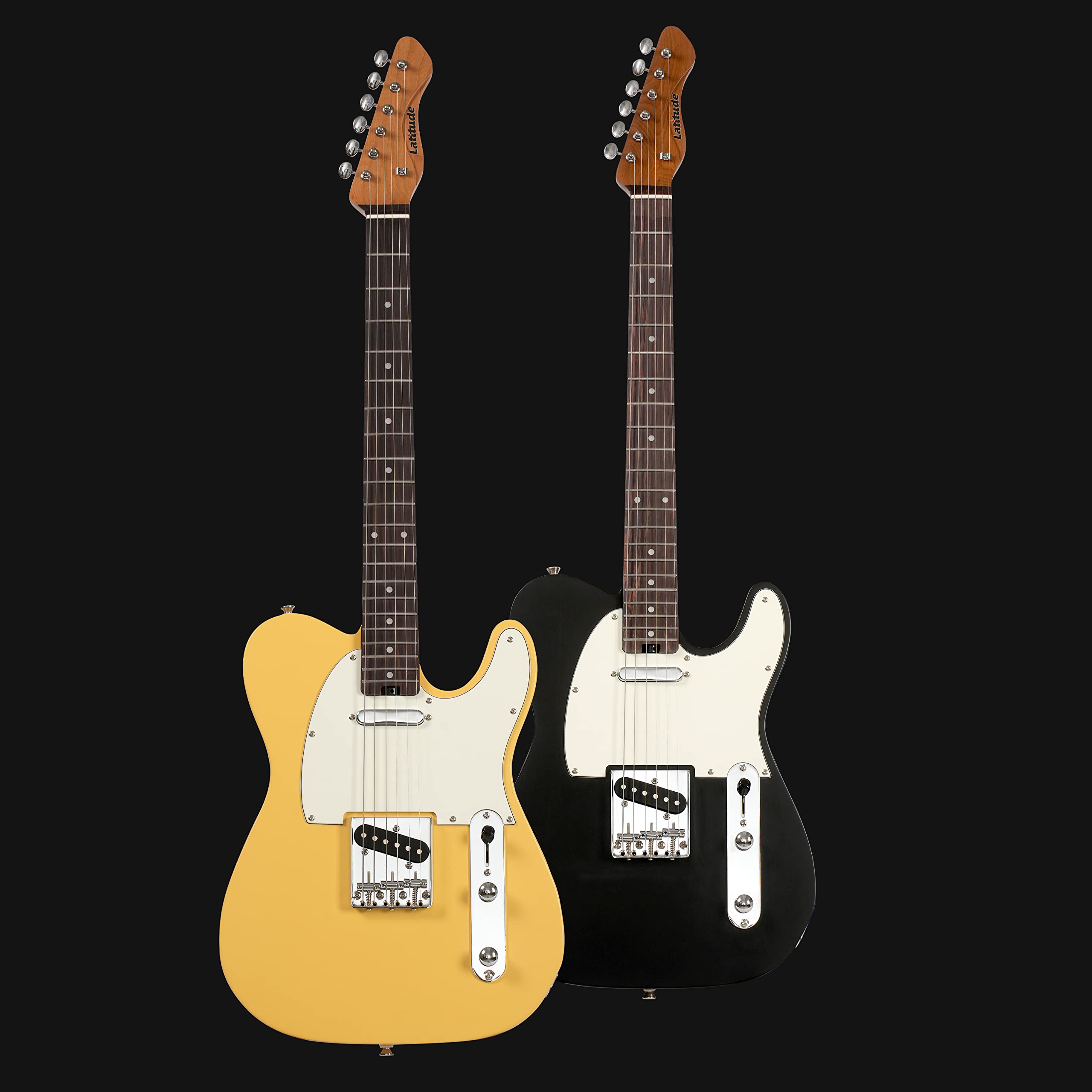 Latitude Lark Classic Electric Guitar, Alder Wood Nitro Paint Solid Body,Roasted Maple Thin C Neck Jumbo 21 Frets Modernist Fine Instrument, Rosewood fingerboard,Weight 7 lbs