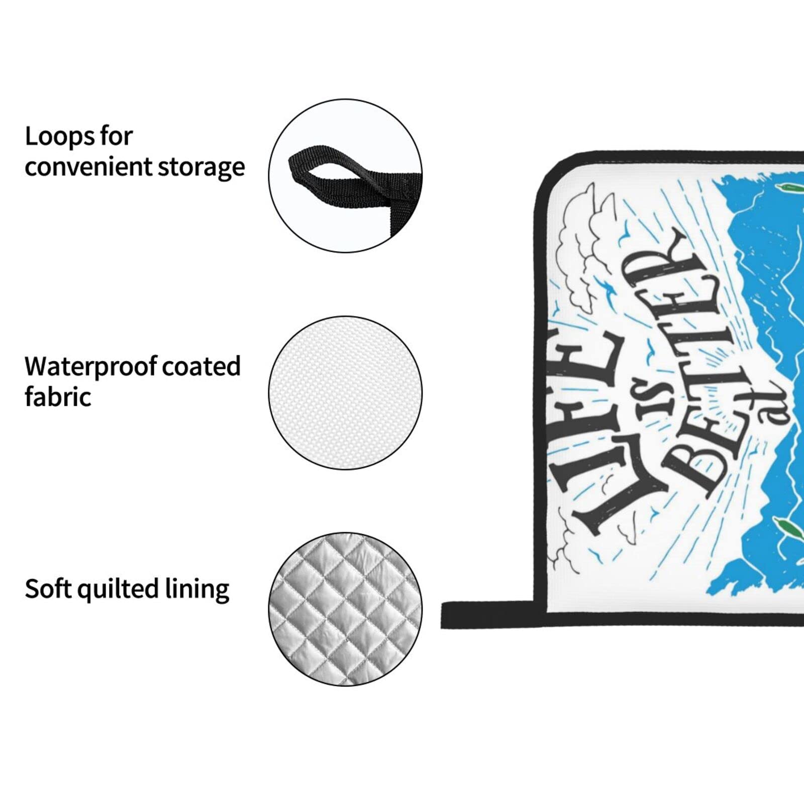 Life is Better at The Lake Pier Plants Mountains Oven Mitts and Pot Holders Sets of 4,Heat Resistant Kitchen Microwave Gloves and Pot Pads with Non-Slip Surface for Grilling Baking Cooking BBQ