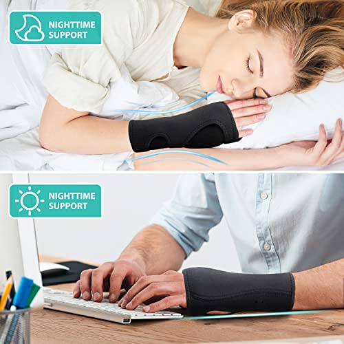 psycilla Fits Both Hands-Copper Infused Adjustable Support Splint Wrist Brace for Carpal Tunnel Relief Support-Both a Wrist Splint (1 pk)