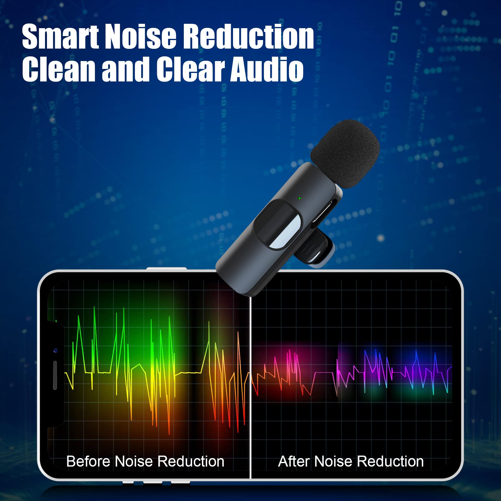 Mceriby Professional Wireless Lapel Microphones for iPhone iPad, Wireless Lavalier Microphone for Recording, Interview, Live Streaming, Singing, Vlog, TikTok, YouTube, Podcast