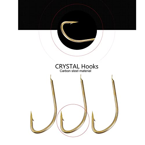 moisture Hook Fishing 100 PC/Batch High Carbon Steel Flat Sharp Bronze Crystal Hook Fishing Hook Carp Fishing Accessories Strap Fishinghooks (Color : 006)