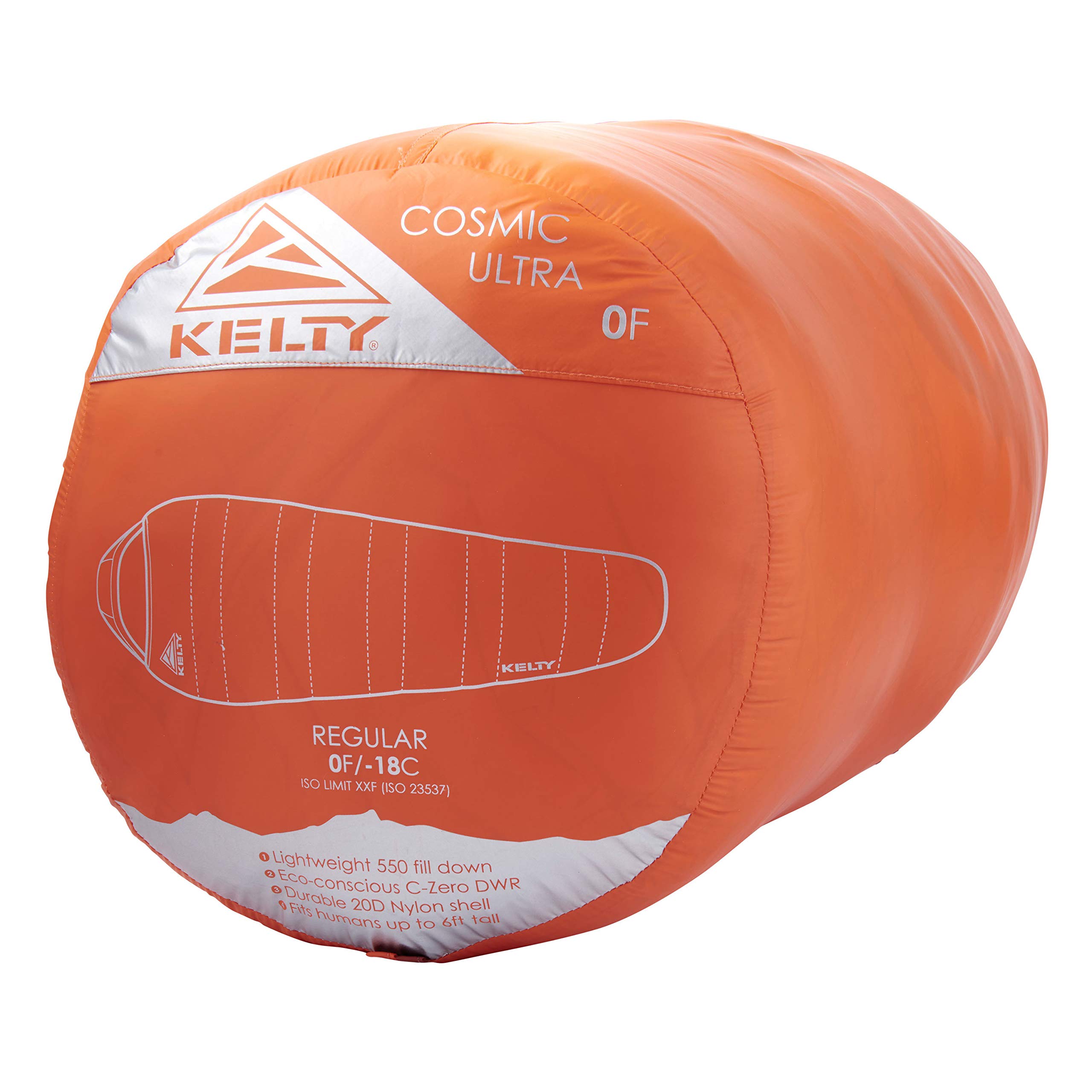 Kelty Cosmic 0 Ultra 4 Season Down Mummy Sleeping Bag, Winter Camping Backpacking Sleep System, 800 Fill Dridown, Regular