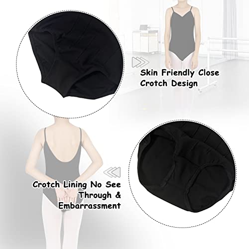 Linden Ridge Ballet Leotards for Girls,Gymnastics Leotards for Girls Dance Performances (XX-Large(150), Black)