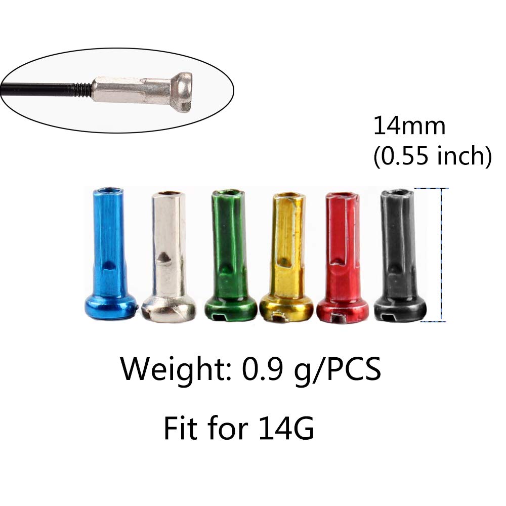 Juland 72 PCS Spoke Nipples Bike Spoke Nipples End Tips Nipples End Caps Wheel Spoke Nipples Decor for Mountain Road Bicycles 14G β Black