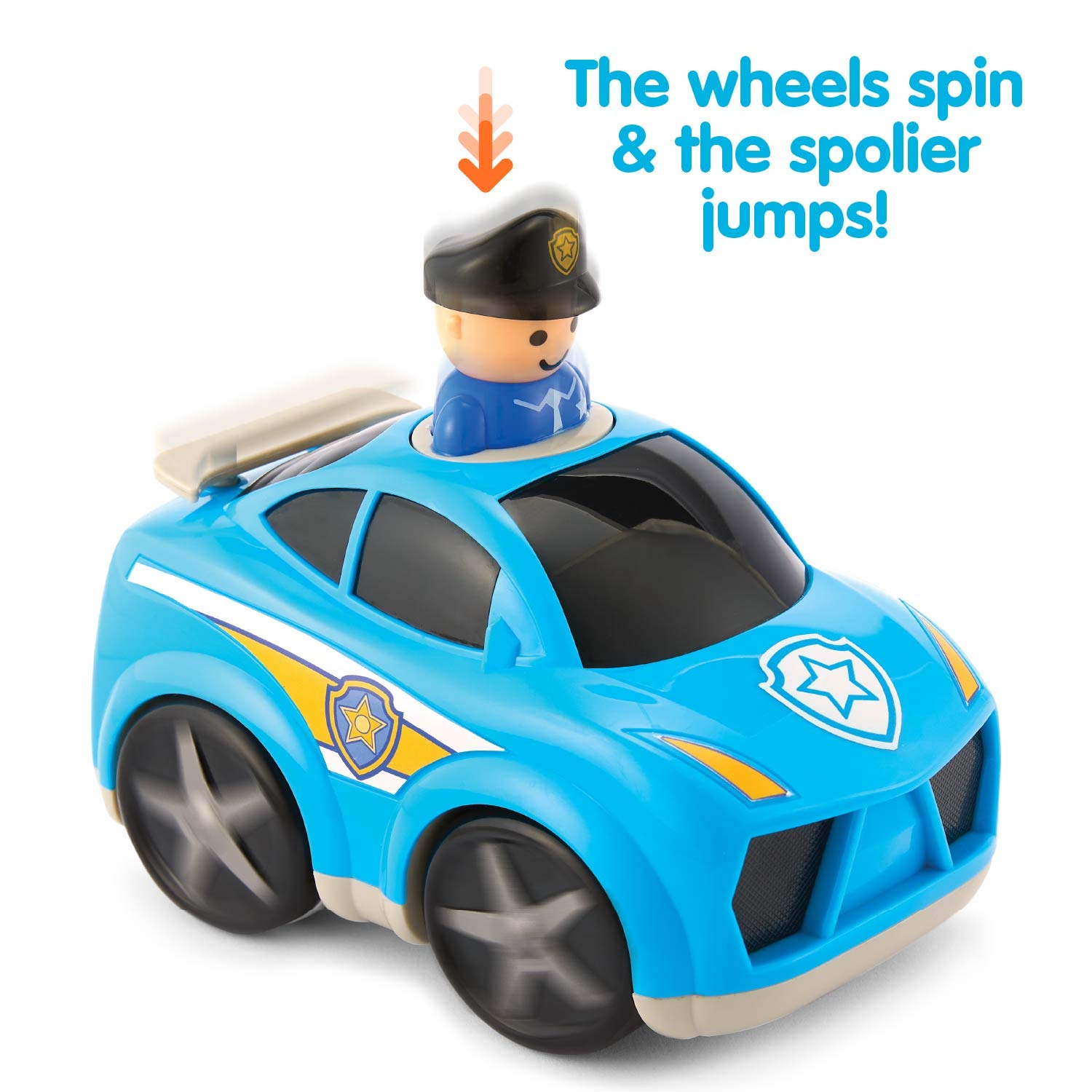 Kidoozie Press ‘n Zoom Police Car - Developmental Activity Toy for Toddlers Ages 12 Months and Older - Great for Fine Motor Skills and Visual Development!