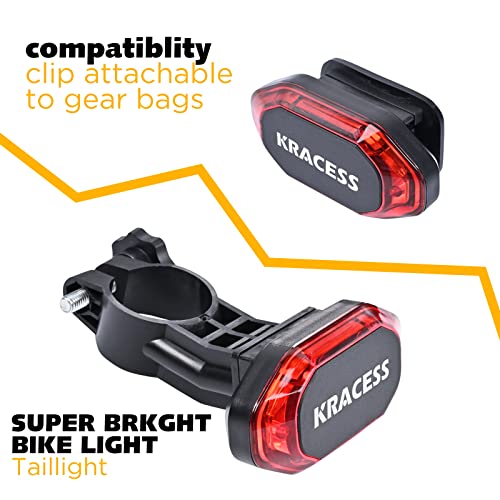 KRACESS KRS-K1 Bike Tail Light Turn Signals Smart Bicycle Rear Remote Control Light Turn Signals Cycling Safety Warning Brake Light (KRS-D1)