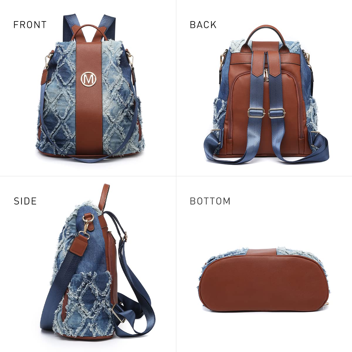 MKP Women Fashion Denim Purse Set 4pcs
