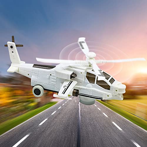 MILAX Electric Flash Universal Wheel Projection Helicopter Boys Children's Toy Plane*1 Cosmic Orb (White, One Size)