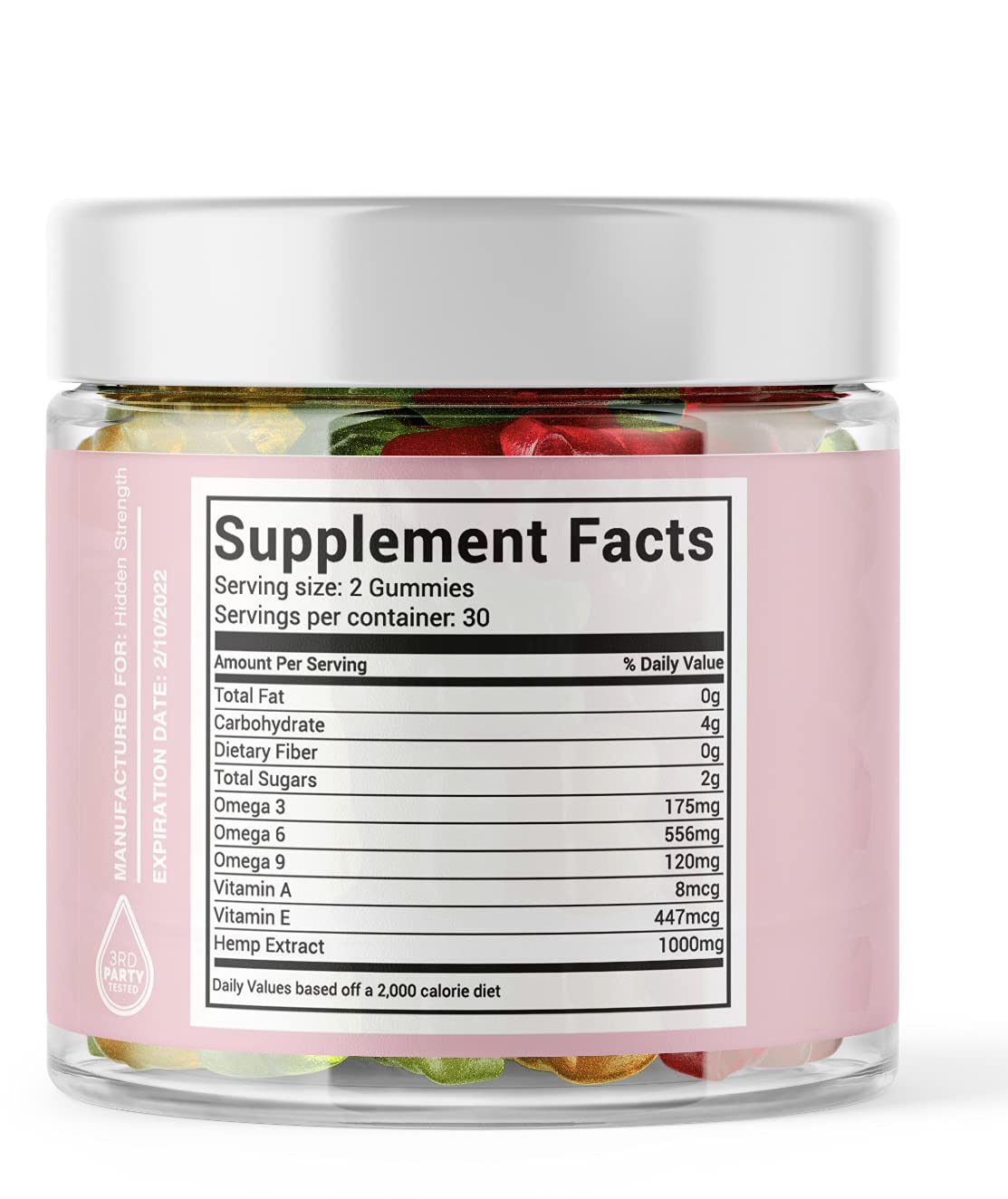 Hidden Strength Hemp Gummies for Her 30000mg - Premium Women's Hemp Gummy Bear Candy Supplements for Sleep Support, Relaxation- All Natural Hemp, Gluten Free, Organic