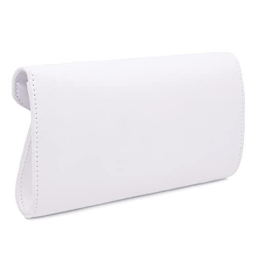 Milisente Solid Clutch Purses For Women Large Wedding Suede Purses For Ladies Evening(White)