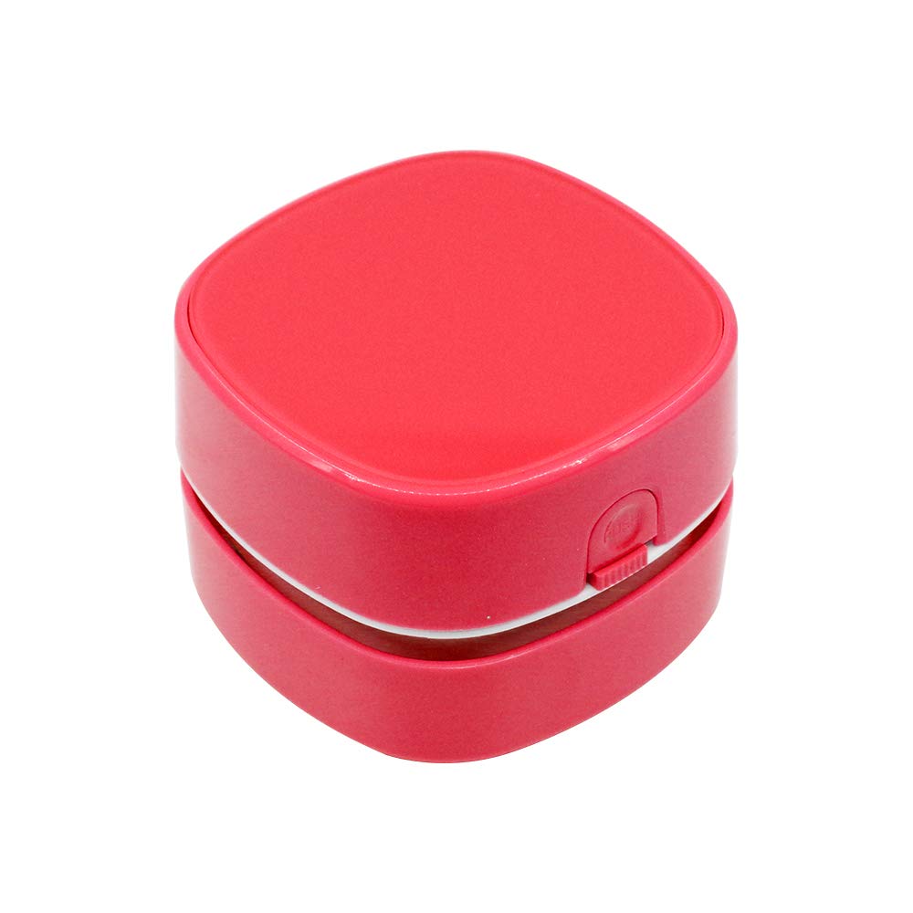 Jiexin LuckySSR Portable Desktop Vacuum Cleaner Mini Table dust Sweeper Handheld Cordless Tabletop Vacuum Cleaning for Keyboard Home School Office (Red)