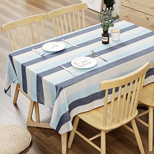 MLQL Simple and Fashionable Black and White Striped Rectangular Tablecloth Kitchen Wedding Decor Waterproof Tablecloth Table A2 140x210cm