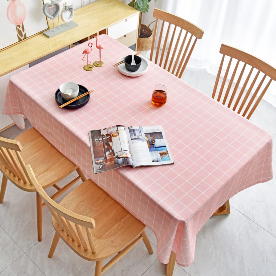 MLQL Waterproof Checkered Tablecloth Wild Rectangular Table Cover Home Decoration Living Room Coffee Table Fireplace countertop A5 140x210cm