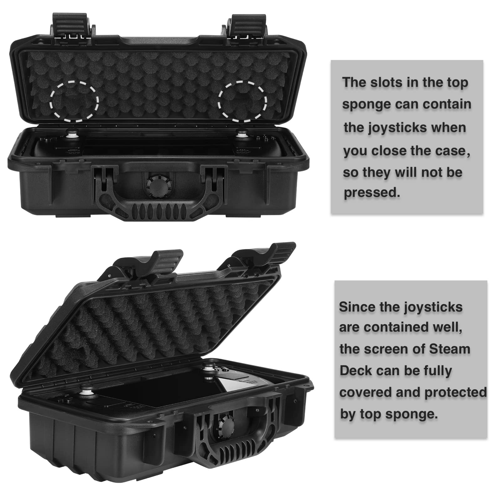 Migitec Waterproof Hard Carrying Case Compatible with Valve Steam Deck, Protective Travel Case Holds Steam Deck Console and Power Adapter