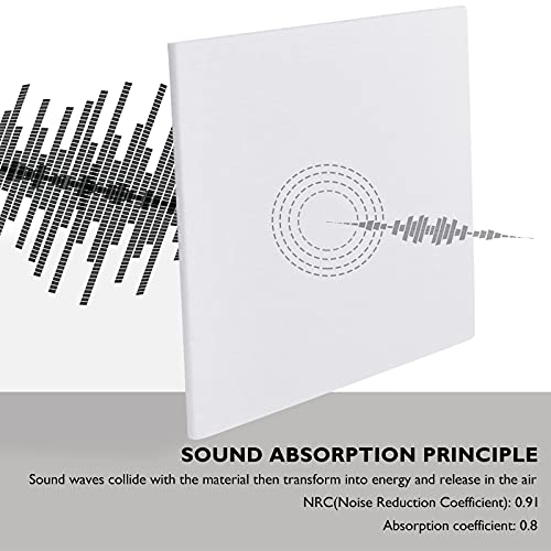 Lagute 12 Pack Self-Adhesive Acoustic Panels Sound Proof Padding, Studio Acoustic Treatment Foam, Soundproofing Square Acoustical wall panel, Sound Absorbing Dampening Panel (12"X12", White)