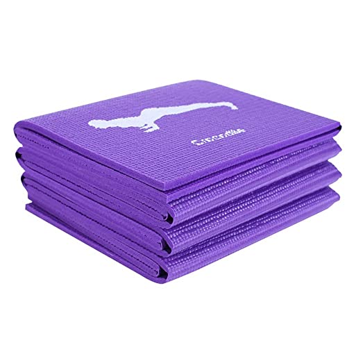 MMLLZEL Foldable Yoga Mat PVC Exercise Pad Thick Non-Slip Folding Gym Fitness Mat Pilates Supplies Floor Play Mat Yoga Accessory