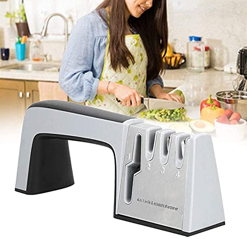 LJJSMG Kitchen Knife Sharpener,4 in 1 Professional Knife Sharpener, Pocket Knife Sharpener,Ceramics,Tungsten Steel,Diamond Sharpener,Quickly Restore The Sharp Of The Knife