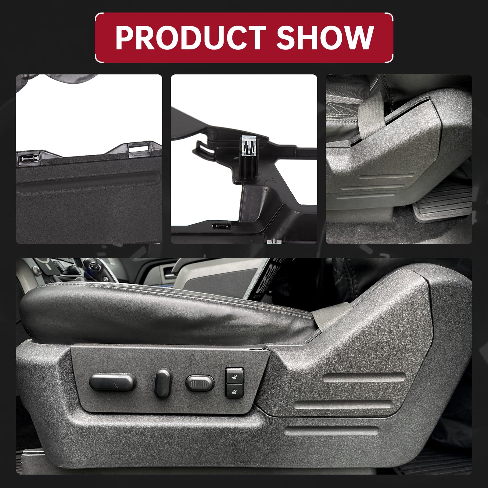 JMTAAT Driver Side Left Power Seat Valence Panel Cover Compatible With 2009-2014 Ford F150 Direct Replacement for 9L3Z-1662187-EA & F761