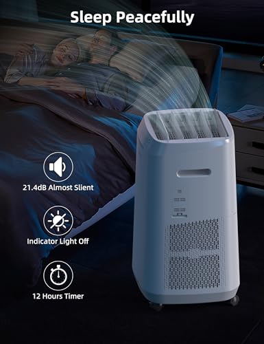 Nuwave OxyPure ZERO Air Purifiers with 20 Yr Washable and Reusable Bio Guard Tech Air Filter, Large Room Up to 2002 Ft², Air Quality Monitor, 0.1 Microns, 100% Capture Allergies, Smoke, Dust, Pollen