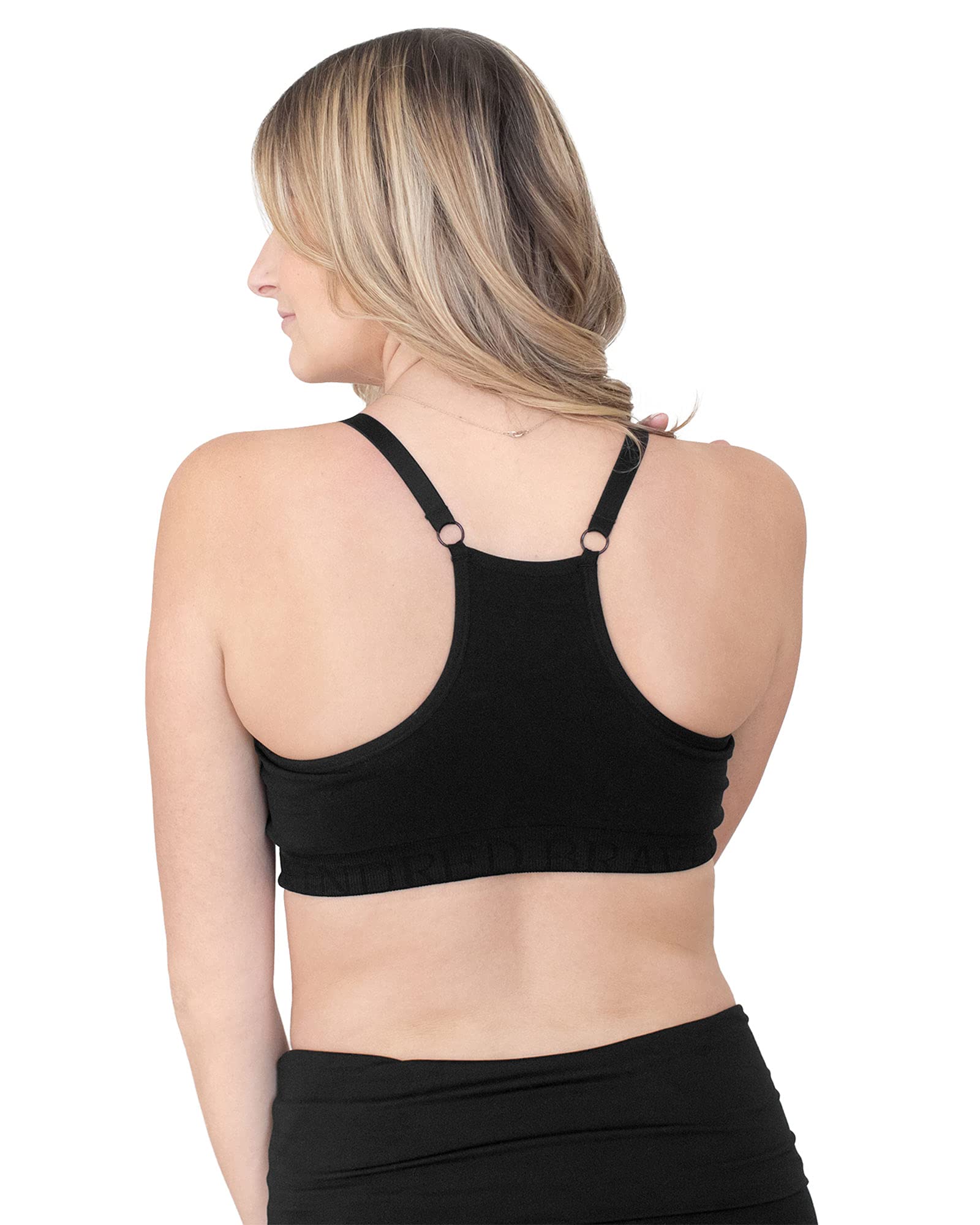 Kindred Bravely Sublime Sports Pumping Bra Hands Free | Patented All-in-One Nursing Bras for Breastfeeding and Pumping (Black, 2X)