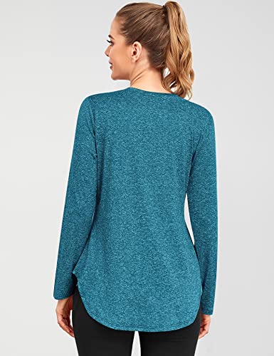 Moisture Wicking Shirts for Women Long Sleeve Workout Tops Yoga Running Flowy Tees Casual Cute X-Large