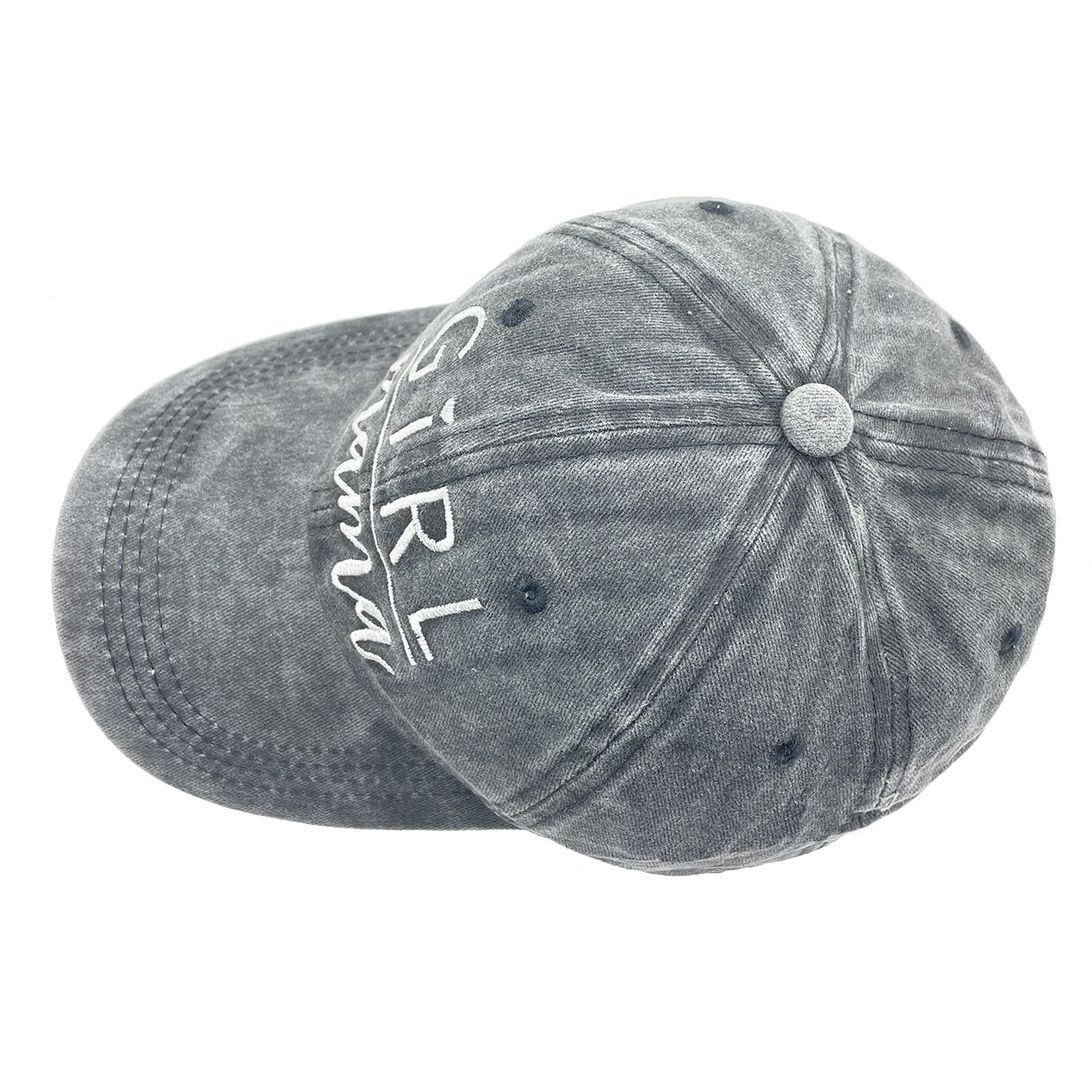 NVJUI JUFOPL Embroidered Girl Mama Hat, Mom Baseball Cap for Women Distressed Adjustable Washed Dad Hats Black