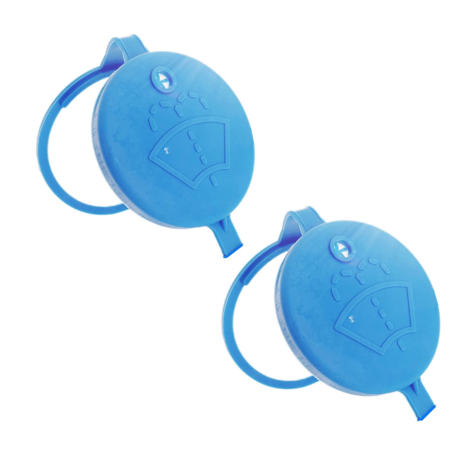 LDCRE 2-Pack Blue Windshield Washer Fluid Cap for 2012-2018 Ford Focus - Replacement Reservoir Cap with 2-1/16 Inch (52.5mm) Inner Diameter - Compatible with Wiper Fluid Bottle Tank