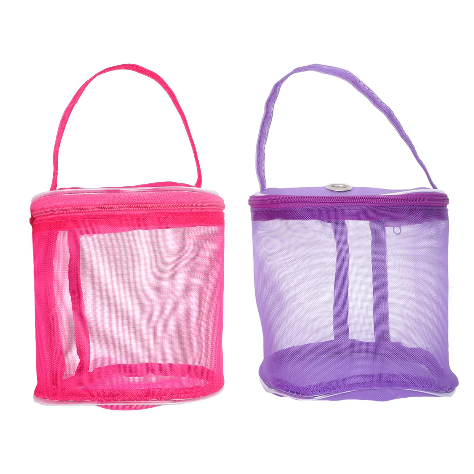 VILLCASE 2Pcs Wool Storage Bag Yarn Ball Holder Yarn Storage Yarn Thread Holder Yarn Ball Dispenser mesh Knitting Bag Multipurpose Tool Portable Yarn Bags Purple to Weave Nylon Handbag
