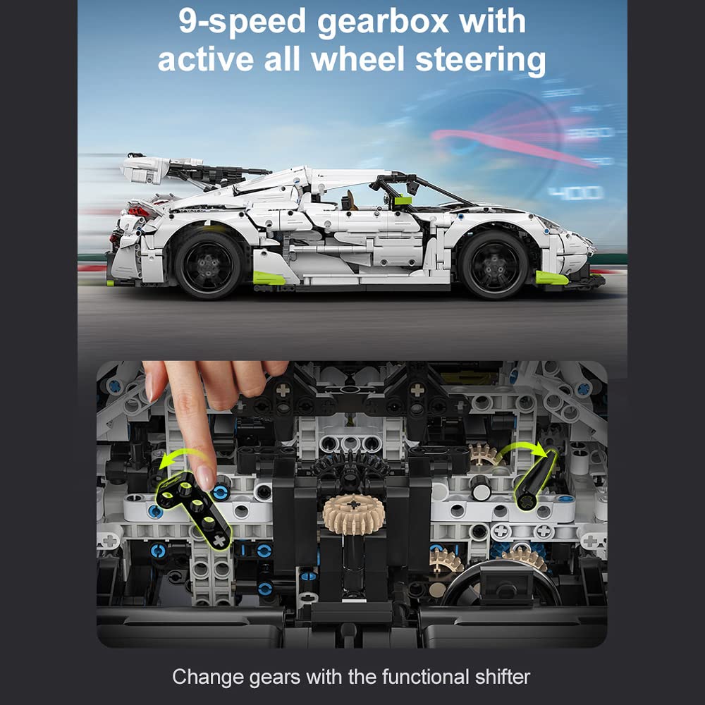 MISINI Fantasma Super Car Building Kit,4346/pcs MOC Building Blocks for Adults and Teens,1:8 Model Sports car Sets, C61048W Technology Bricks
