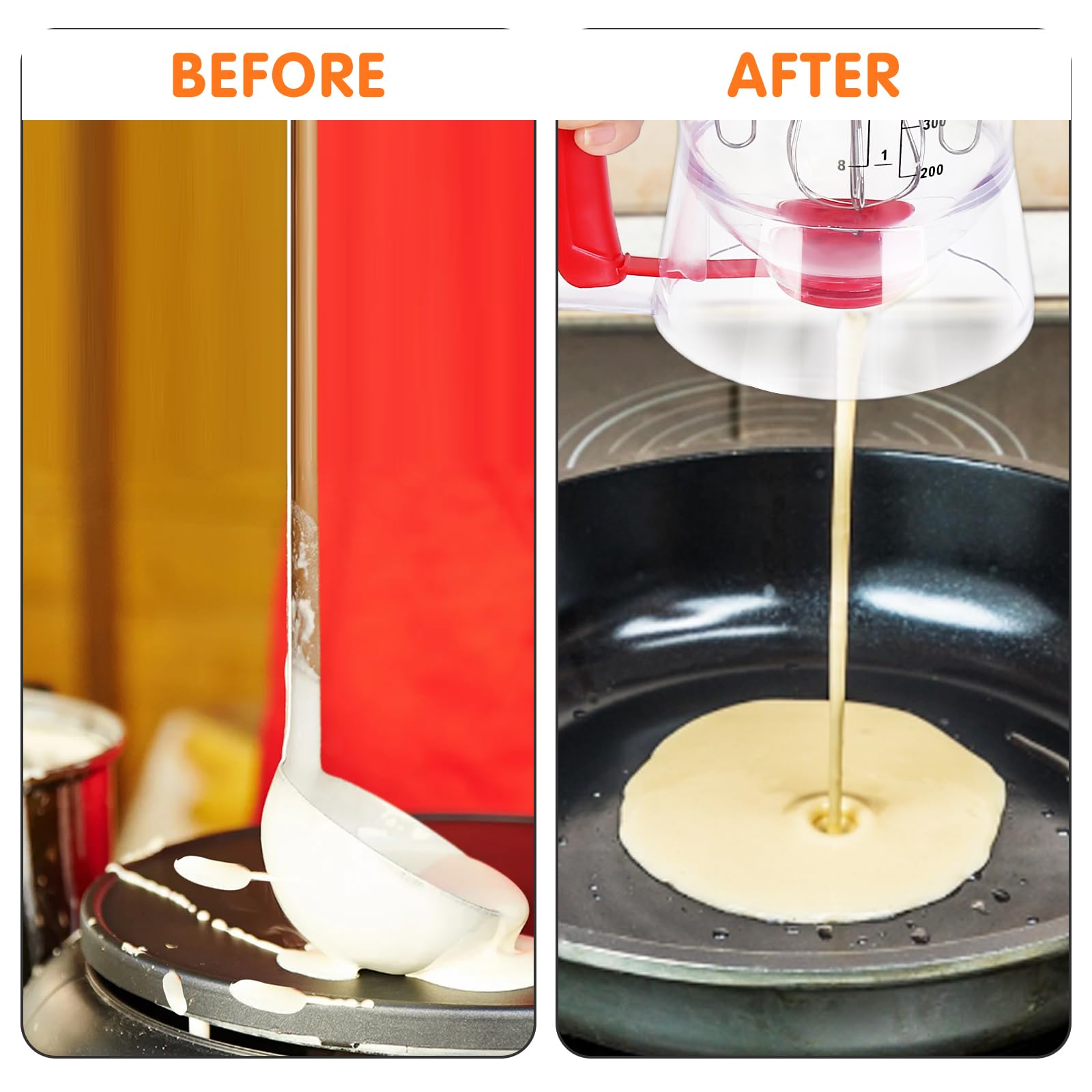 IBEIYO 40oz Pancake Batter Dispenser Stainless Steel Funnel Dispenser with Stand for Cupcakes,Waffles,Cookies,Baked Goods (Includes 12 Baking Accessories)