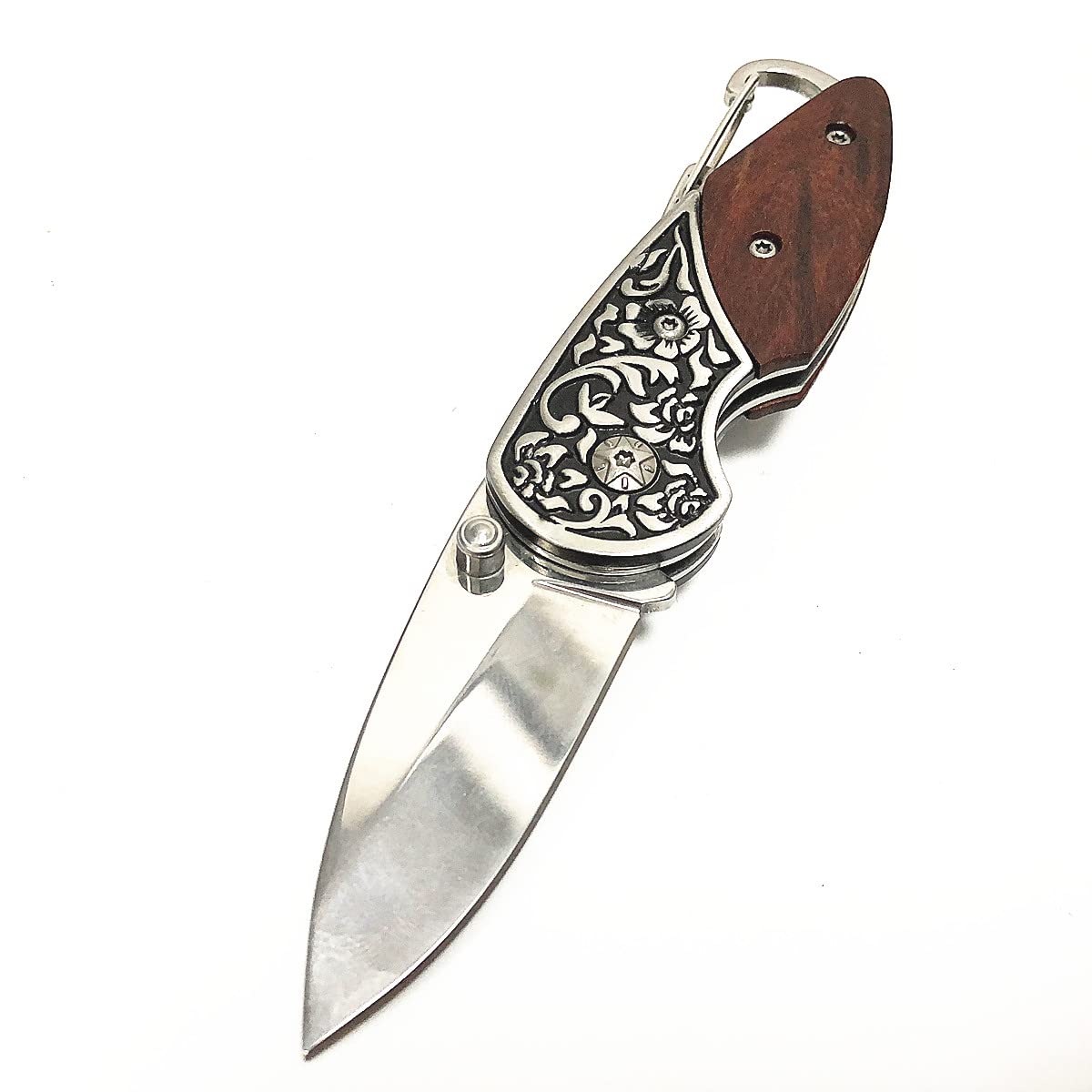 liuliang1 5.5" Open Buckle Portable 3Cr13 Steel Camping Outdoor 58HRC Tactical Folding Knife (black)