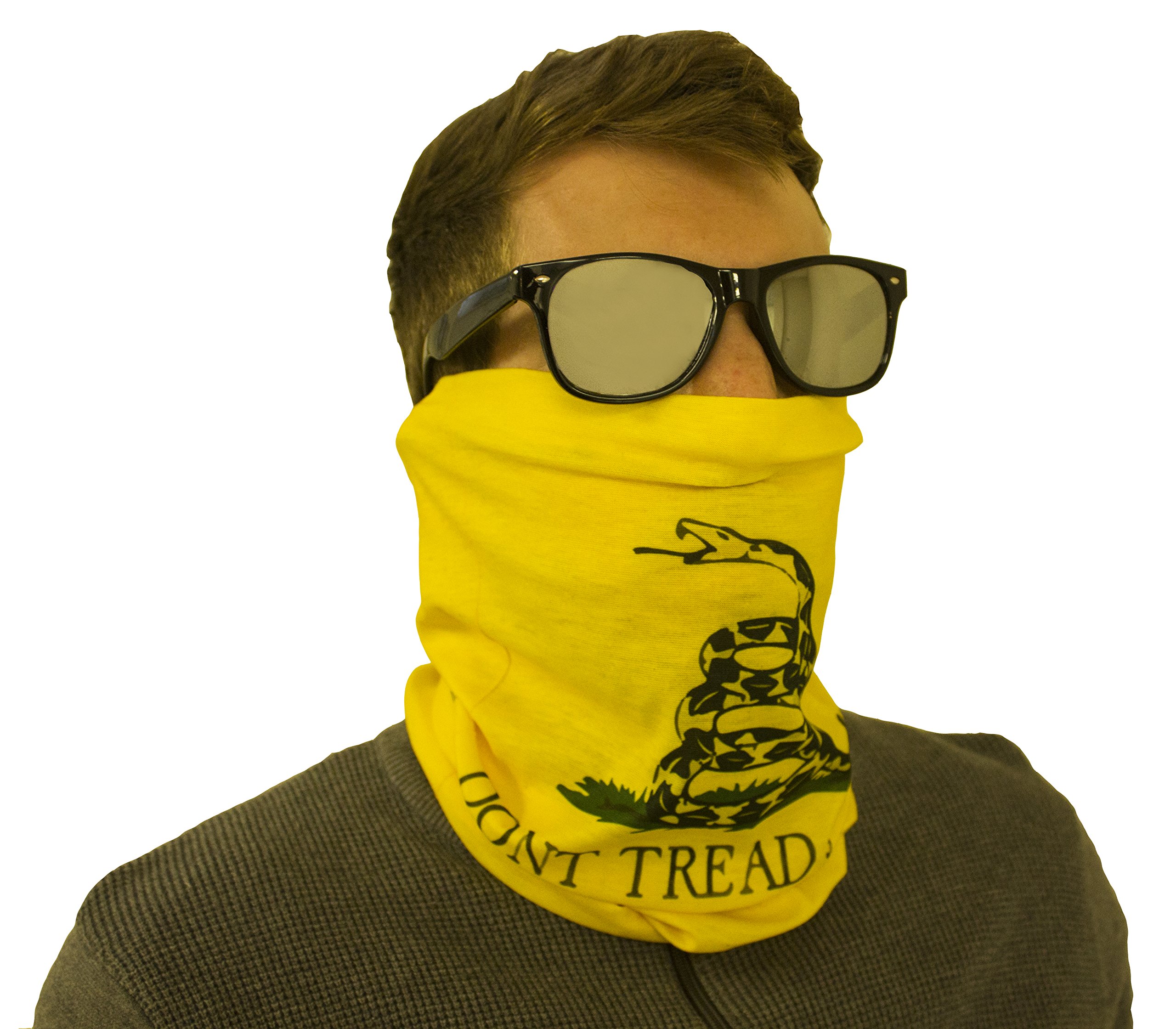 International Tie Gadsden 'Don't Tread on Me' Bandana β Face Mask, Soft & Breathable Material Multi-Functional Neck Gaiter, Balaclava, Sunmask or Headband (Don't Tread on Me)