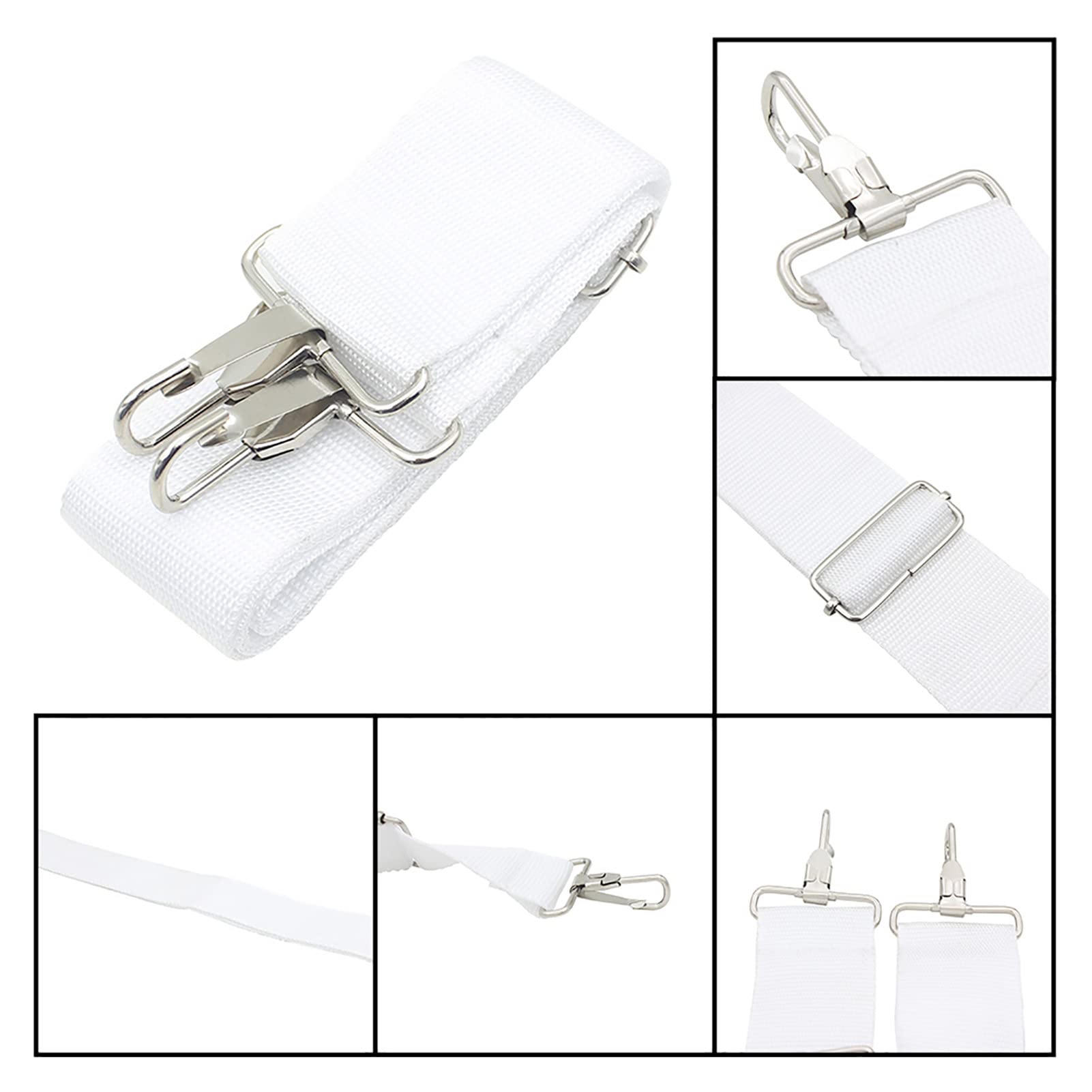 Joleully bass drum straps marching band,Snare Drum Strap,Adjustable Drum Shoulder Sling Strap Belt Musical Percussion Instrument Parts White