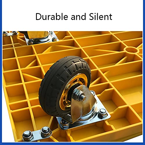 Platform Trucks Platform Truck Folding Hand Cart with Metal Handle and Swivel Wheels Silent Moving for Luggage Household Travel Heavy Duty Load Platform Cart