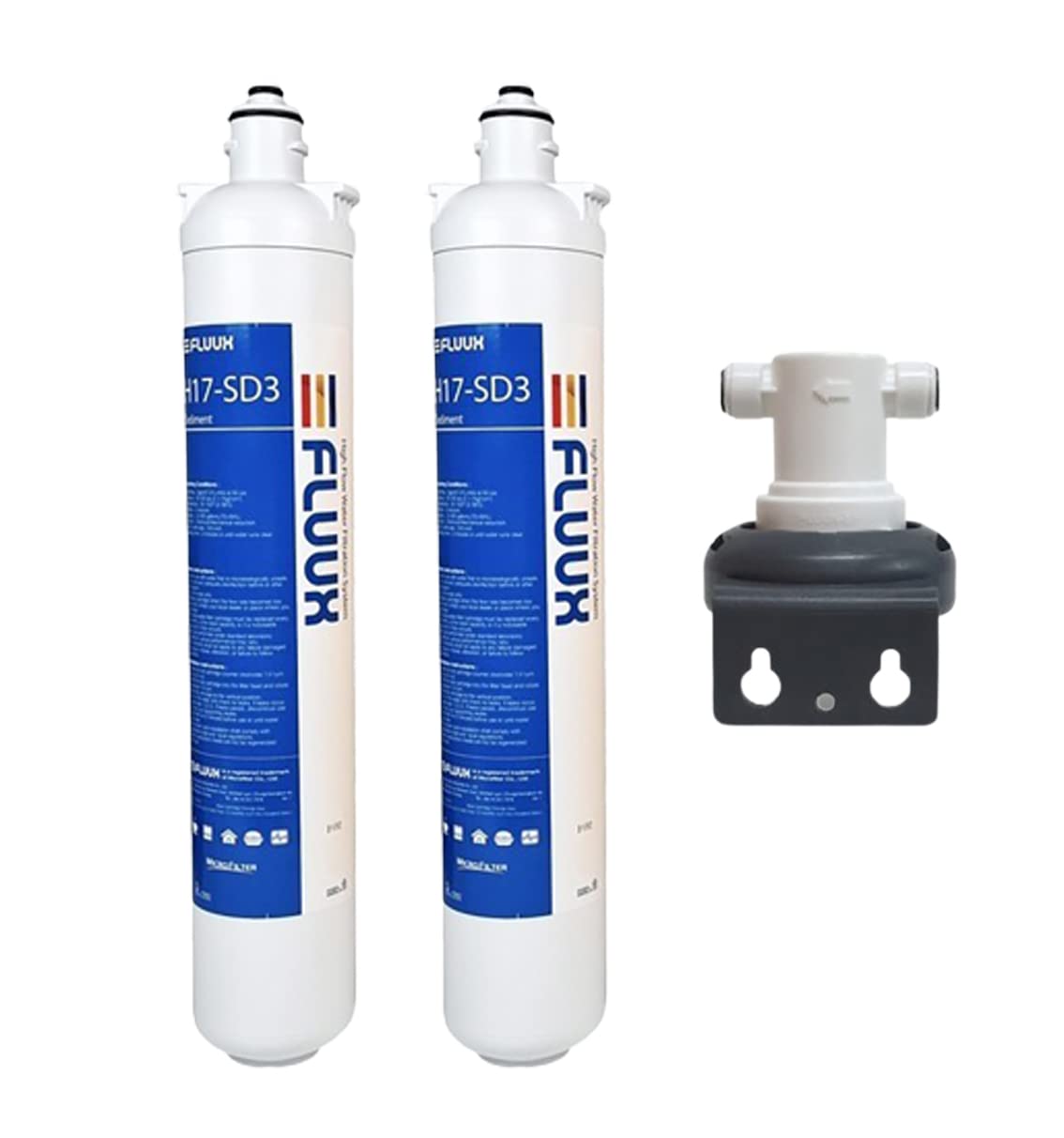 Microfilter MICROFILTER FLUUX H17-SD3,Sediment,Under Sink Water Filter 21K Gallons ,Includes Head,2Pack