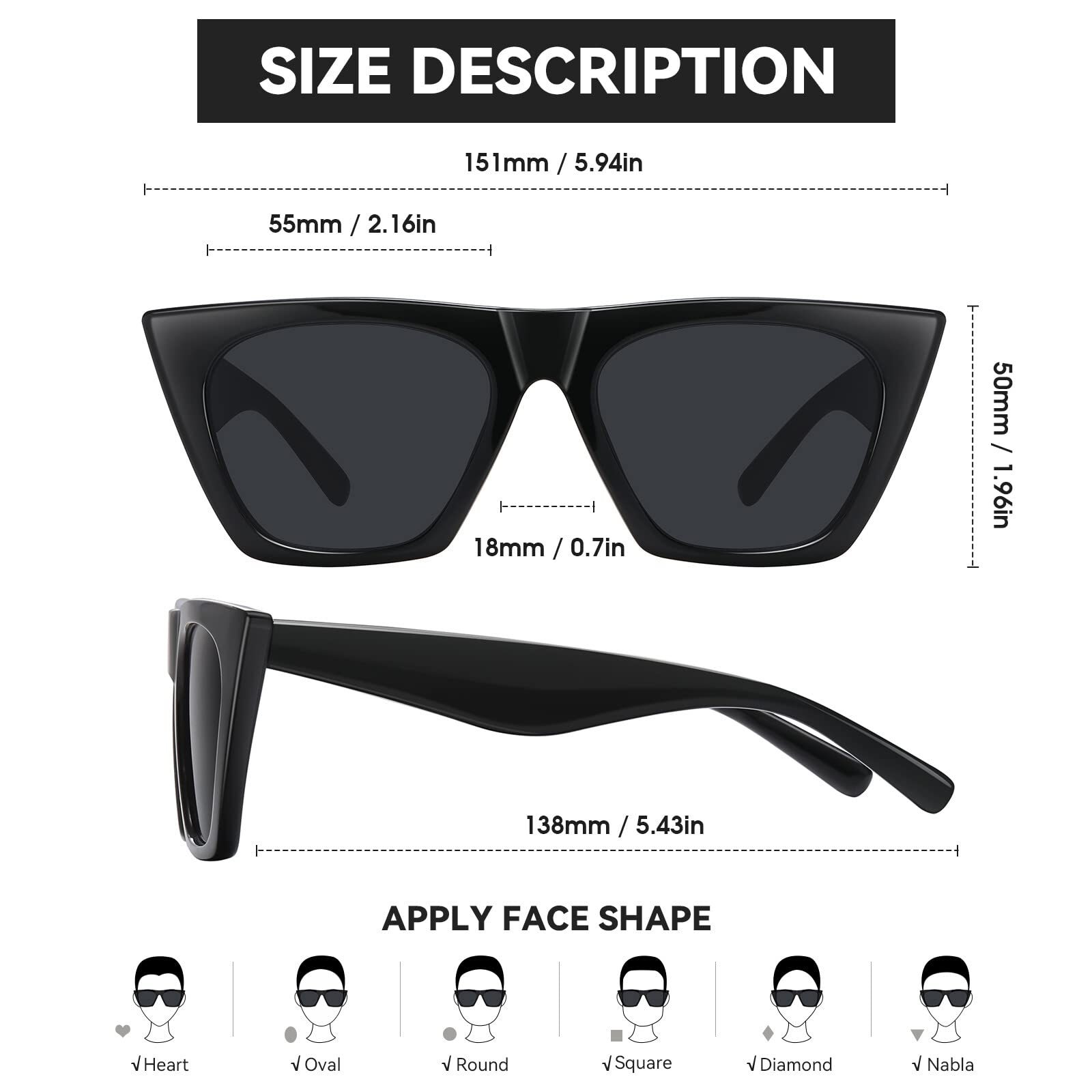 Okany Sunglasses Womens Trendy Retro Square Cat Eye Sunglasses for Women Men Vintage Sun glasses 4 Pack