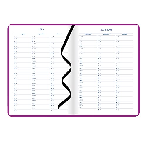 Letts of London Dazzle Academic Weekly Planner, August 2023 to July 2024, Week-to-View, Sewn Binding, Multilingual, A5 Size, 8.25" x 5.875", Purple (C031116-24)