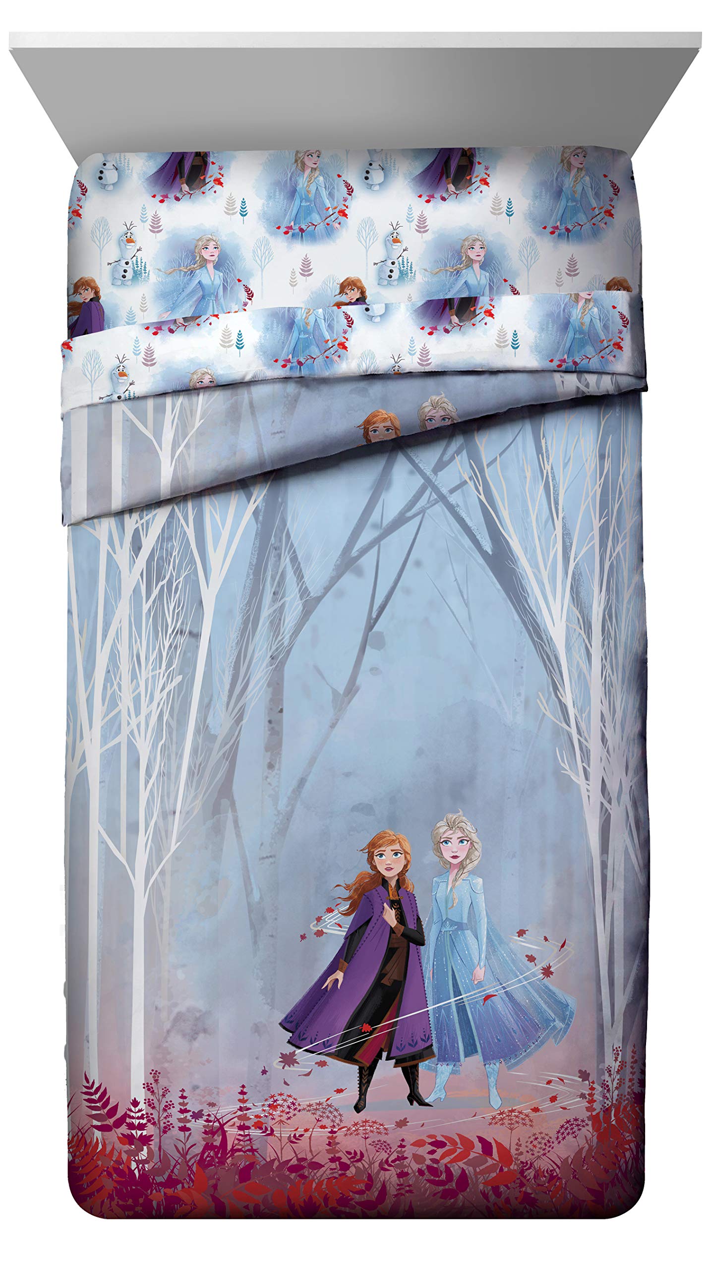 Jay Franco Disney Frozen 2 Forest Spirit Twin/Full Comforter & Sham Set, Mutli